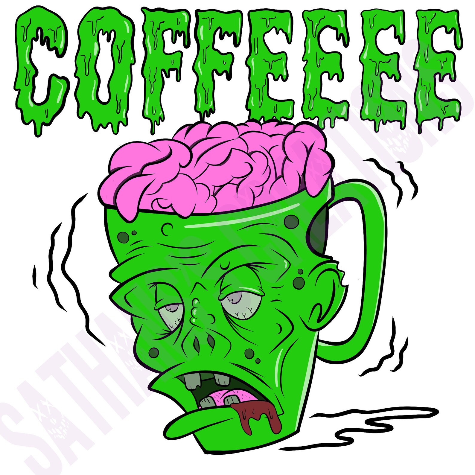 Zombie Coffee Mug SVG PNG Clipart Printable Sublimation - Etsy