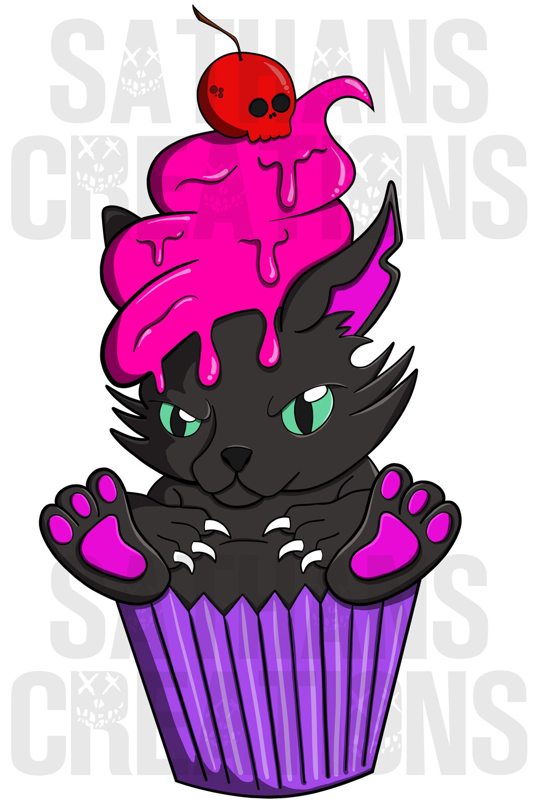 Bad Cat Cupcake .png .svg | Printable Clipart | Sublimation | Print and ...