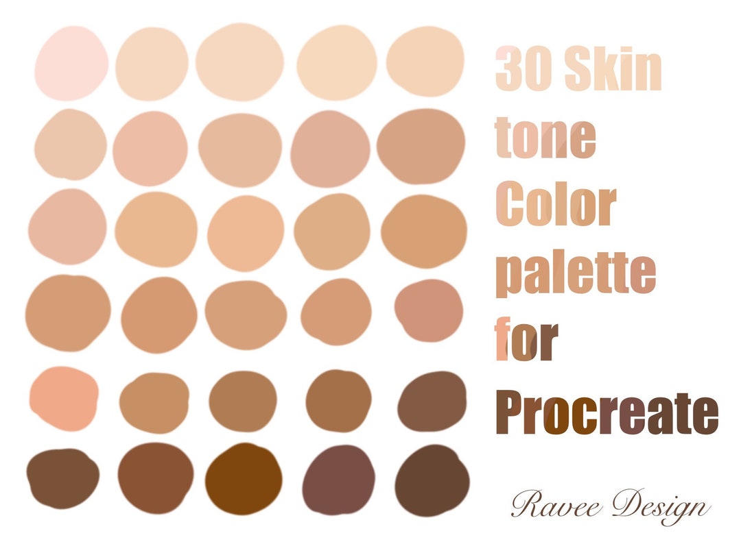 30 Skin Tone Palette Colors Paint for Procreate App on iPad | Procreate ...
