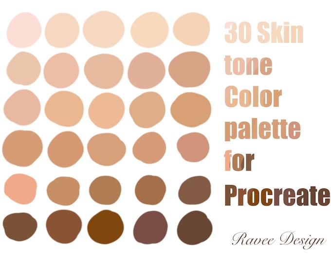 Skin Tone Color Palette: 30 Diverse Shades, HEX Codes (digital Download ...