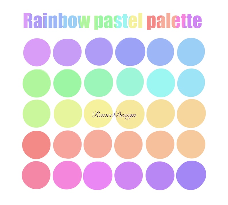 30 Rainbow Pastel Color Palette, Swatch Palette for Procreate on iPad ... 30 Rainbow Pastel Color Palette, Swatch Palette for Procreate on iPad ...