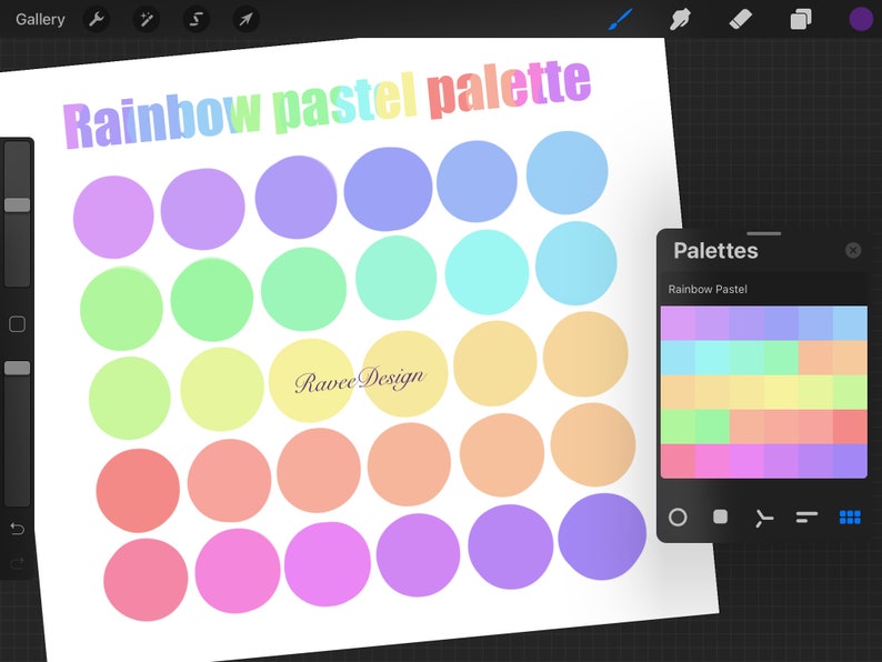 30 Rainbow Pastel Color Palette, Swatch Palette for Procreate on iPad ... 30 Rainbow Pastel Color Palette, Swatch Palette for Procreate on iPad ...