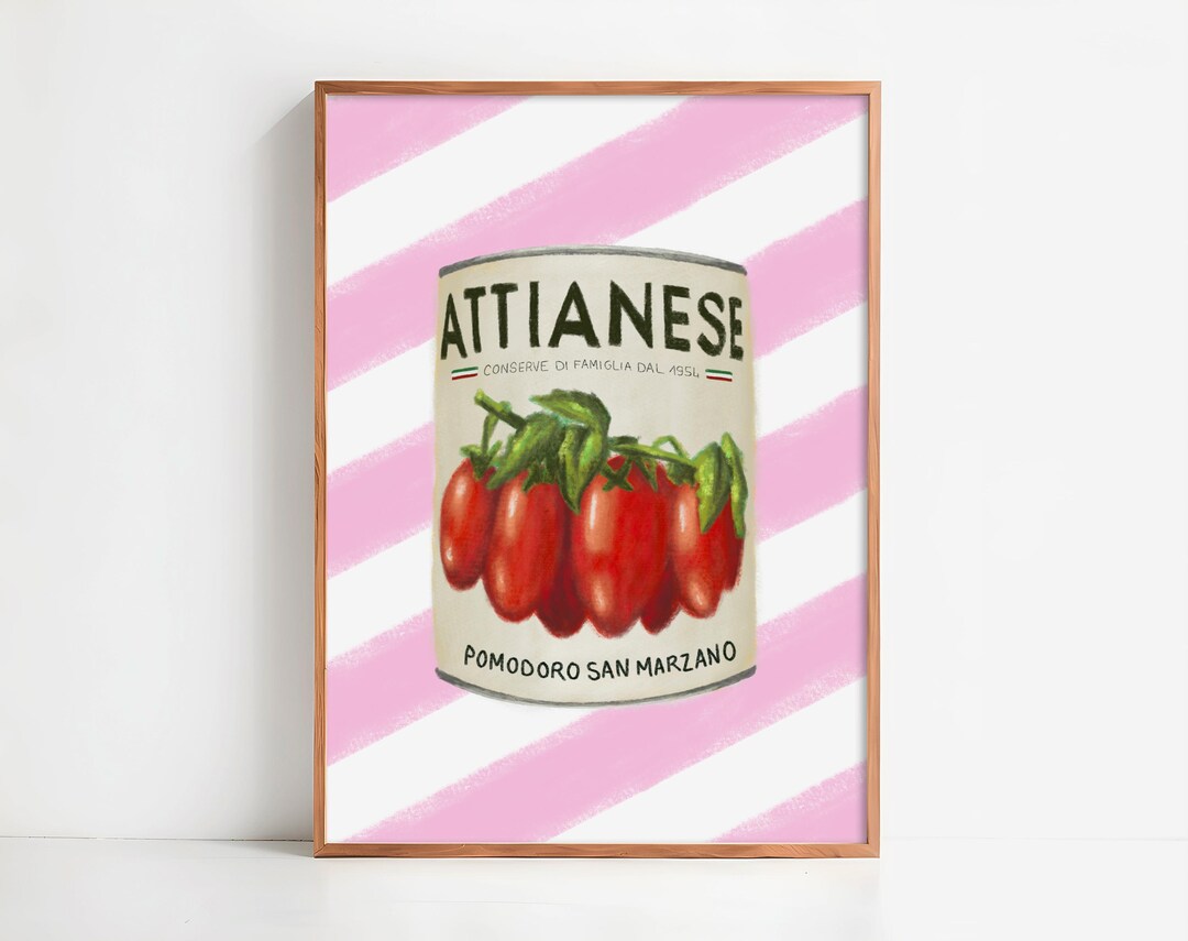 Italian Canned Tomato Pomodoro Poster - Retro Vintage Design - Kitchen ...