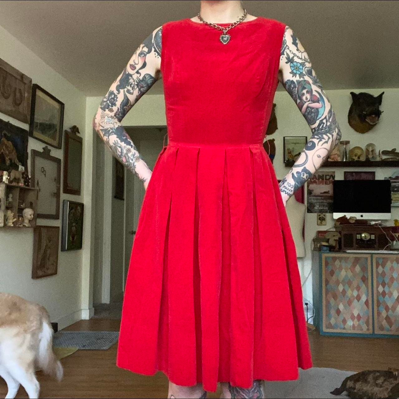 60s Vintage Red Velvet Cocktail Dress by Abby Michael Ltd. - Etsy