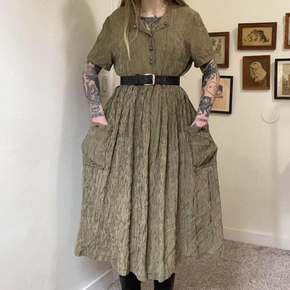 70s 80s vintage pale yellow and black micro gingham m… - Gem