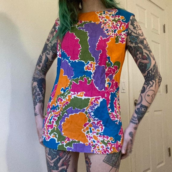 60s vintage handmade micro mini sleeveless tank top/d… - Gem