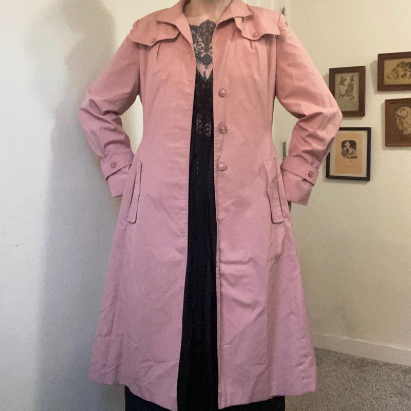 Dusty Pink Trench Coat - Etsy