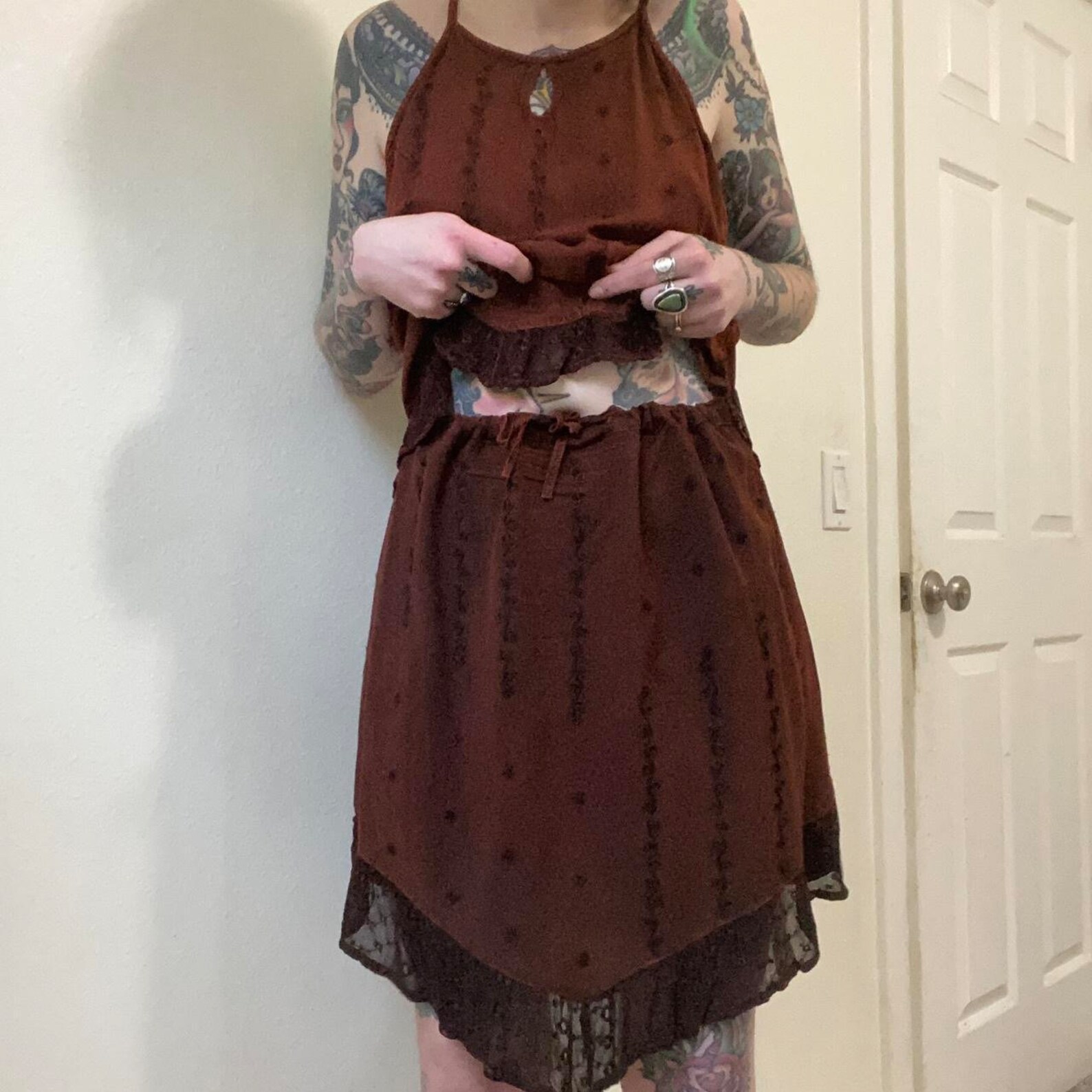 90s Vintage Indian Two Piece Dress and Skirt Set - Etsy