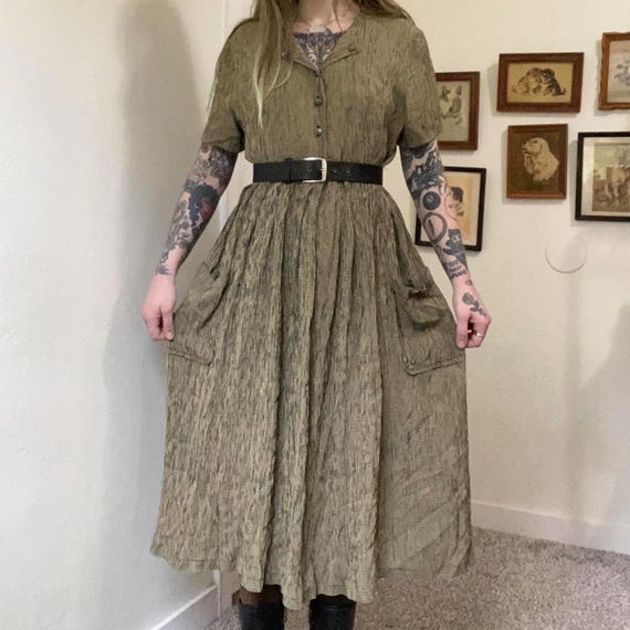 70s 80s vintage pale yellow and black micro gingham m… - Gem