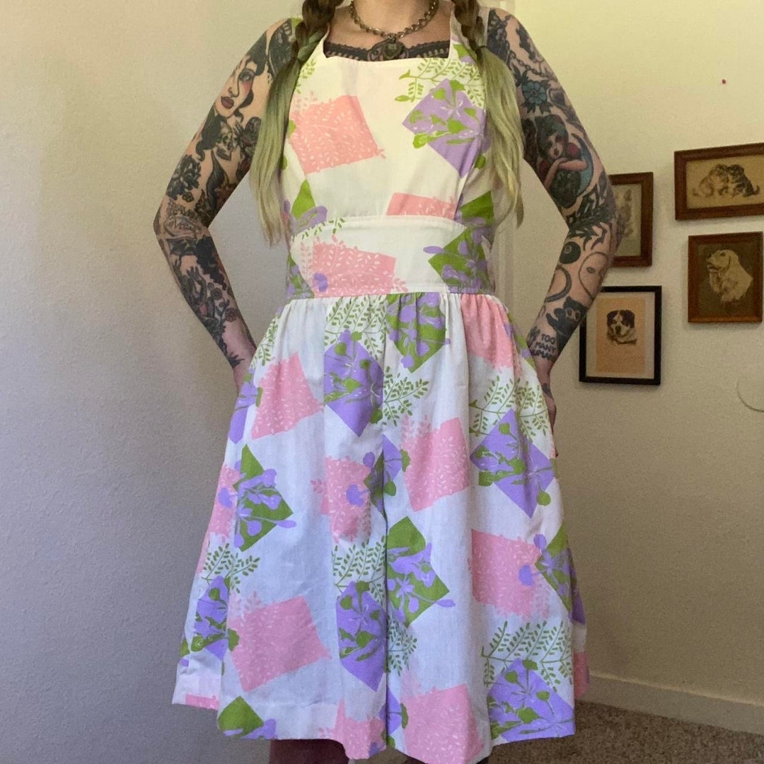 60s Vintage Ruth Clarage hand Printed Original Botanical Patchwork ...