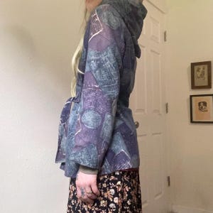 60s 70s Vintage Blue Denim Patchwork Print Jacket - Etsy