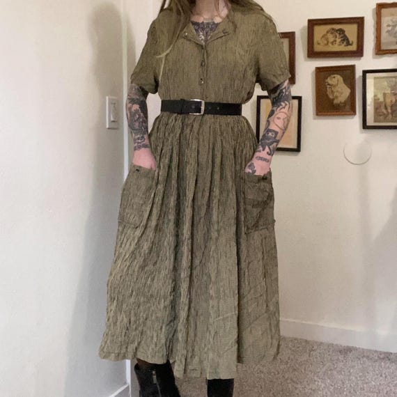 70s 80s vintage pale yellow and black micro gingham m… - Gem