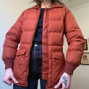 70s 80s Vintage Burnt Orange Eddie Bauer Goose Down Puffer Jacket - Etsy