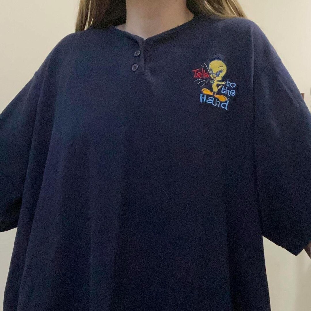Y2K Vintage Looney Tunes Tweety Bird Talk to the Hand Sassy Embroidered ...
