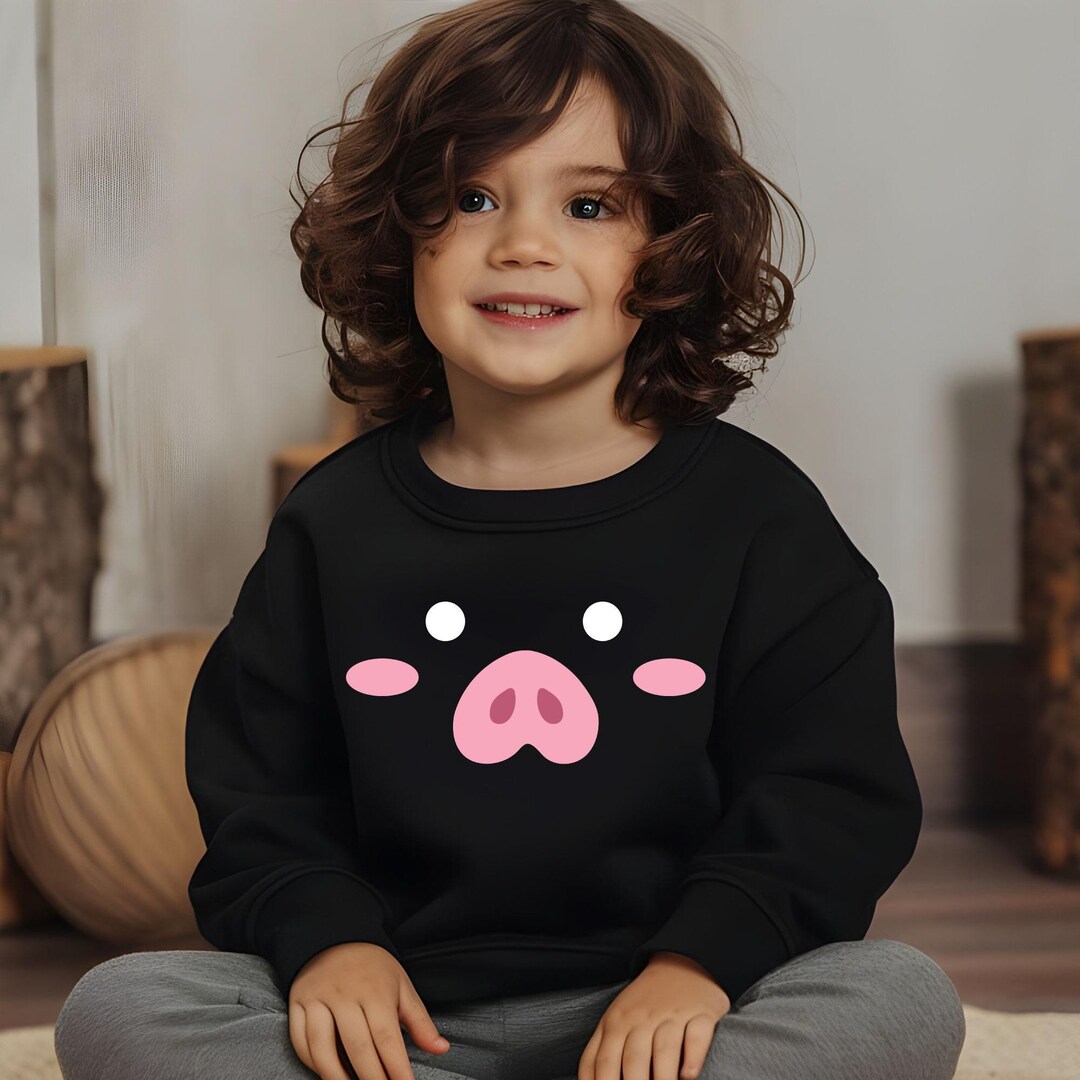 Pig Face Shirt, Pig Face Kids Sweatshirt, Boys Pig Shirt, Girls Pig ...