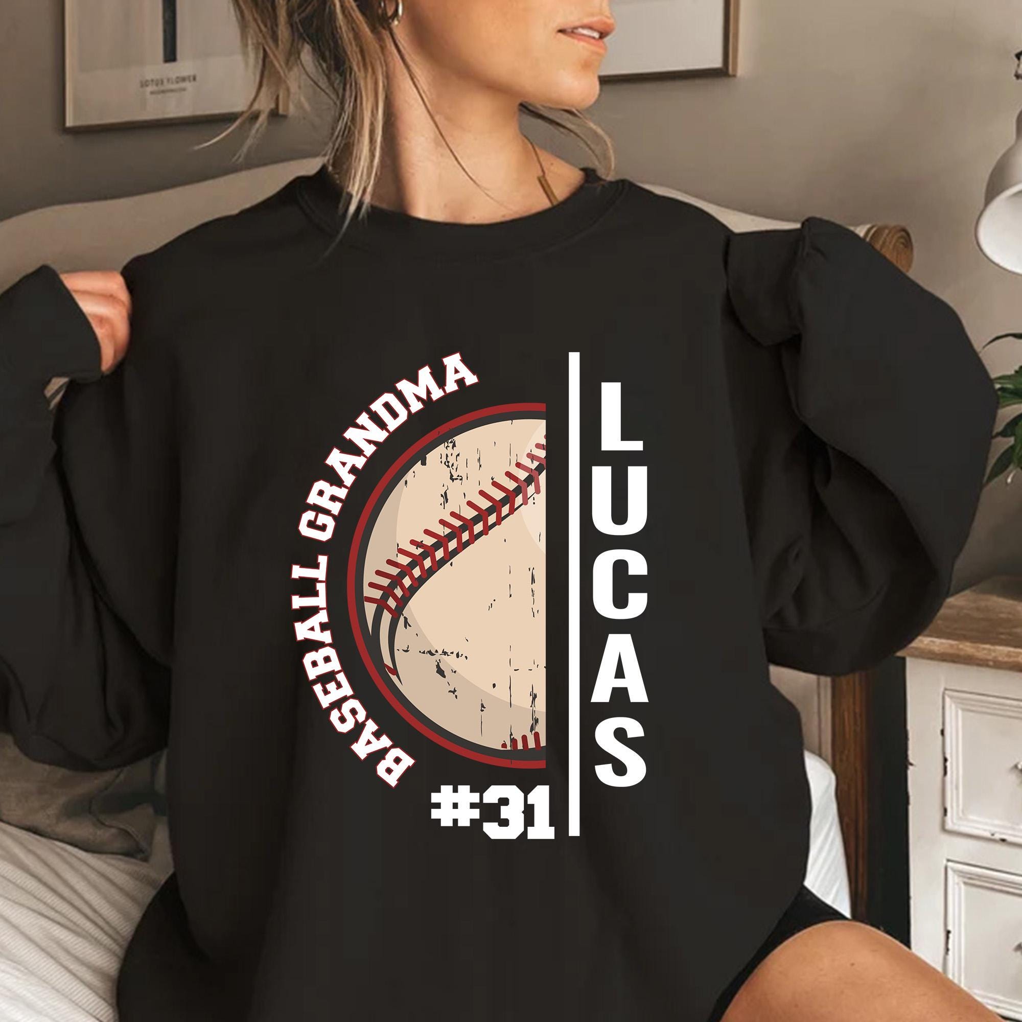 Personalized Baseball Grandma Sweatshirt, Baseball Grandma Sweater With ...