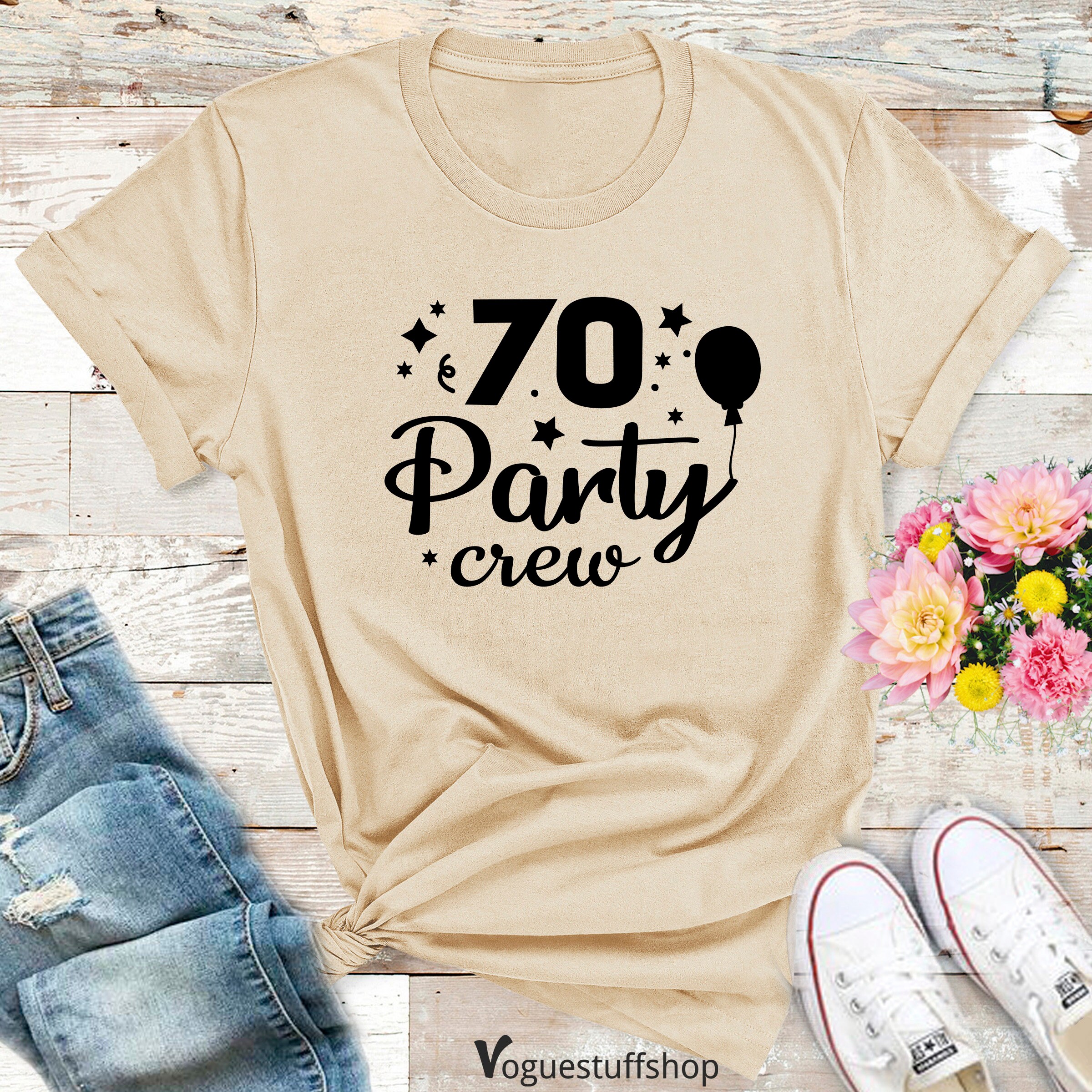 70th Birthday Shirt 70 and Fabulous Shirt Birthday Party Crew Shirt ...