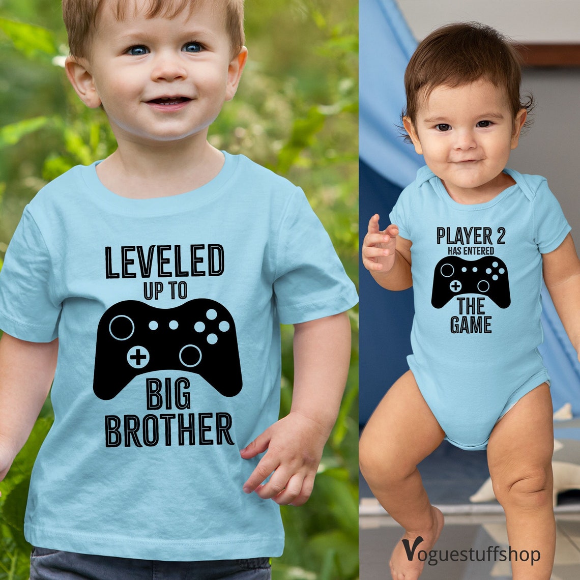 Leveled up to Big Brother Shirt Gamer Big Brother Player 2 Little ...