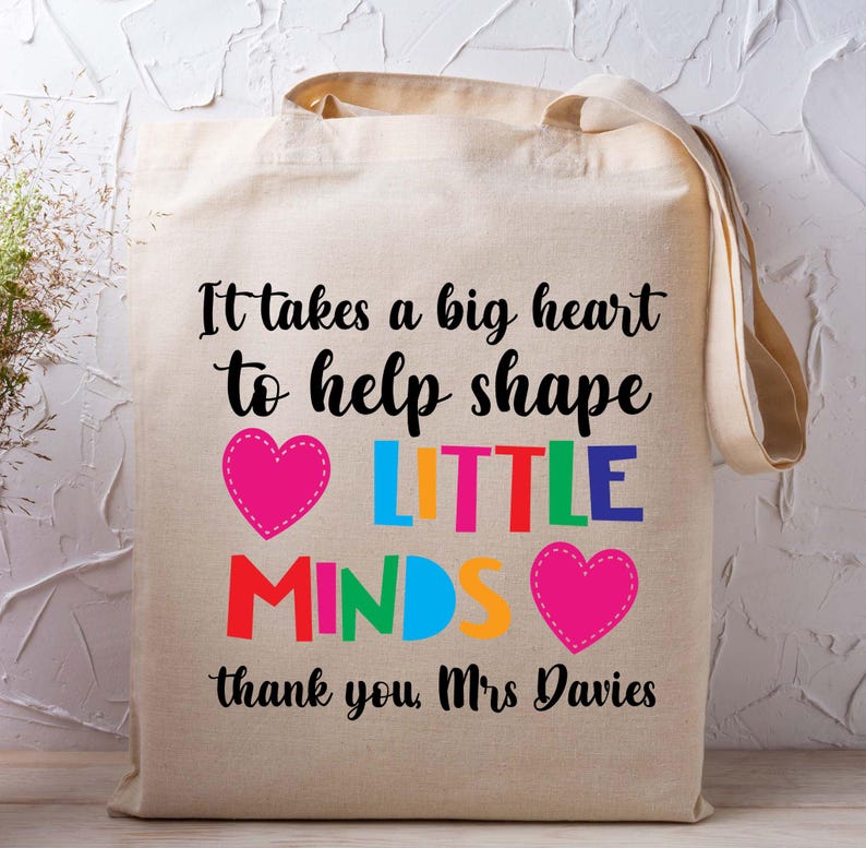 Custom Teacher Tote Bag Little Minds Tote Bag End of Year Teacher Gift ...