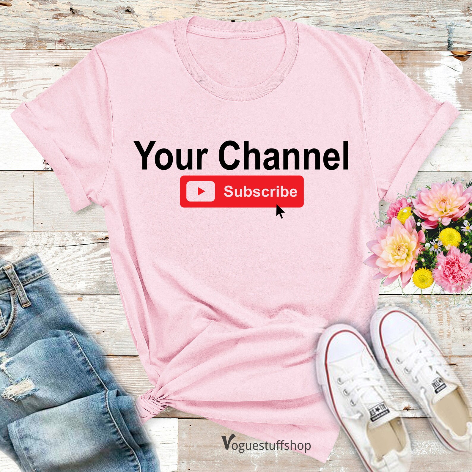 Personalised Channel Subscribe T Shirt Your Youtube Channel - Etsy