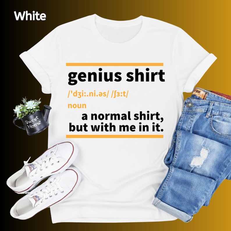 Genius Definition T-shirt Joke Funny Smart Clever Novelty Nerd Geek ...