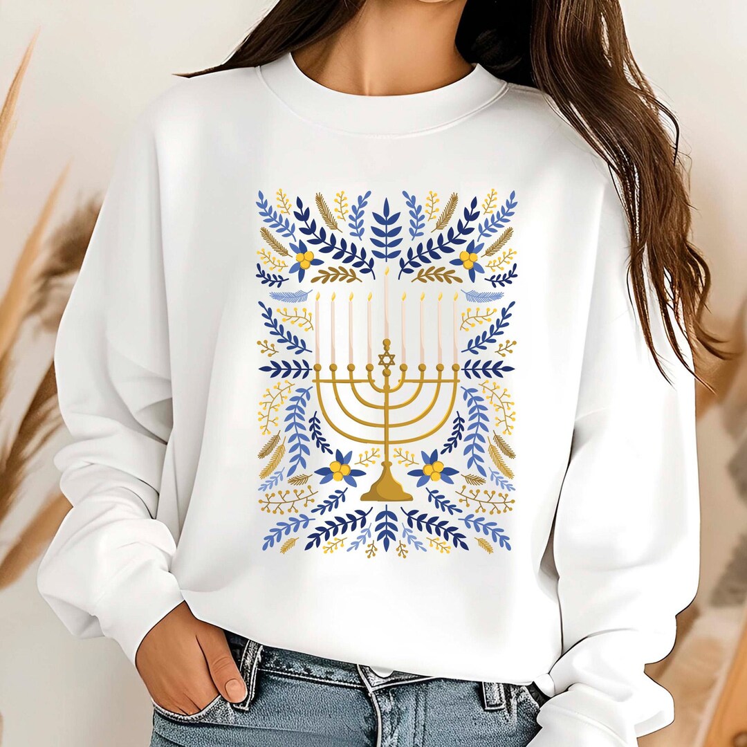 Hanukkah Sweater for Women, Hanukkah Shirt, Jewish Holiday Sweatshirt ...