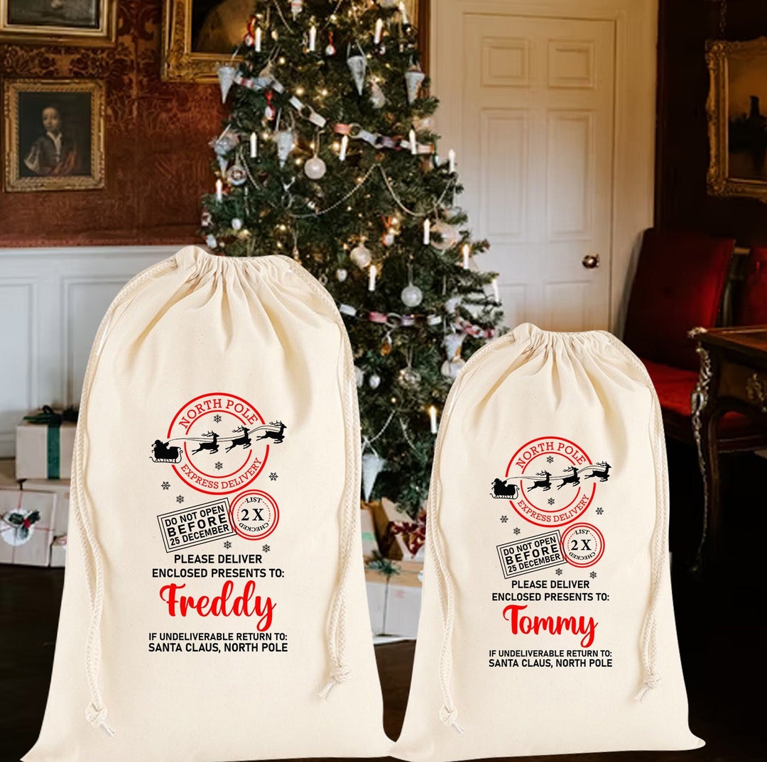 Personalized Santa Sack North Pole Express Santa Delivery Sack 2025 ...