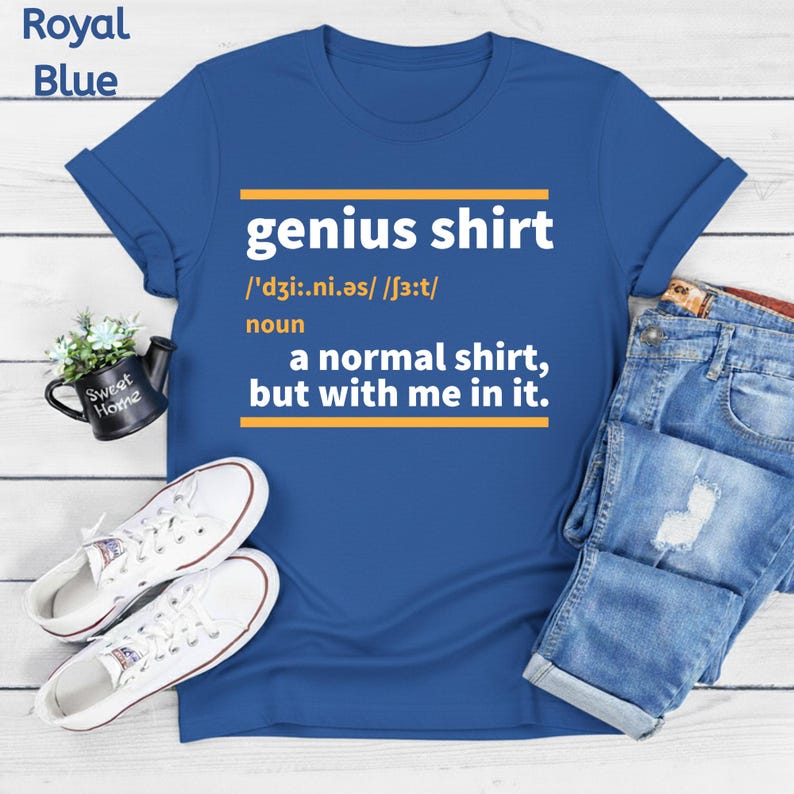 Genius Definition T-shirt Joke Funny Smart Clever Novelty Nerd Geek ...
