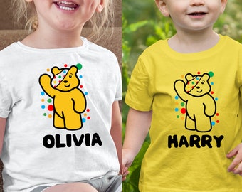 Pudsey Bear Shirt Children in Need Kids T Shirt Personalized - Etsy UK