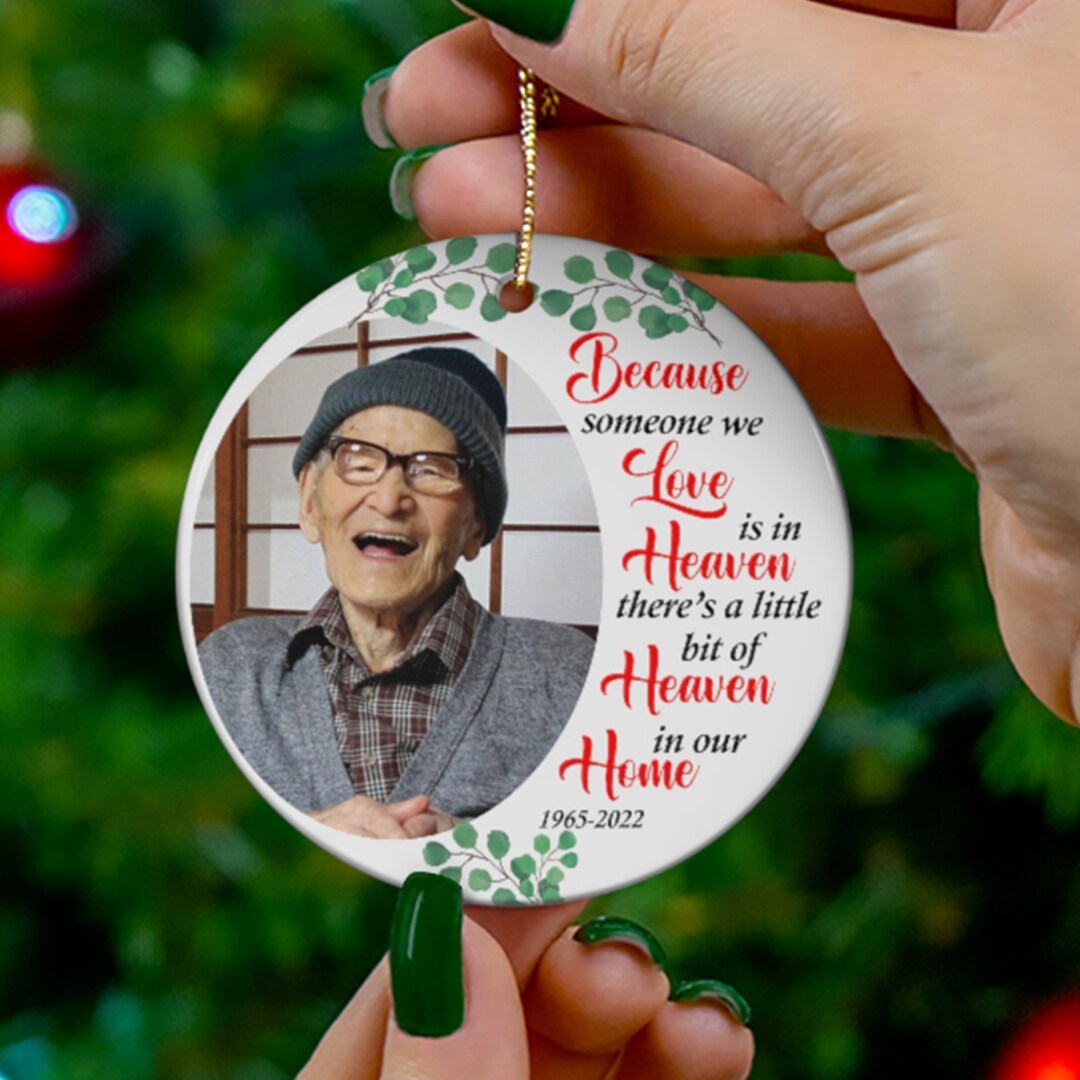Personalized Photo Remembrance Bauble Tree Decoration Plaque Memorial ...