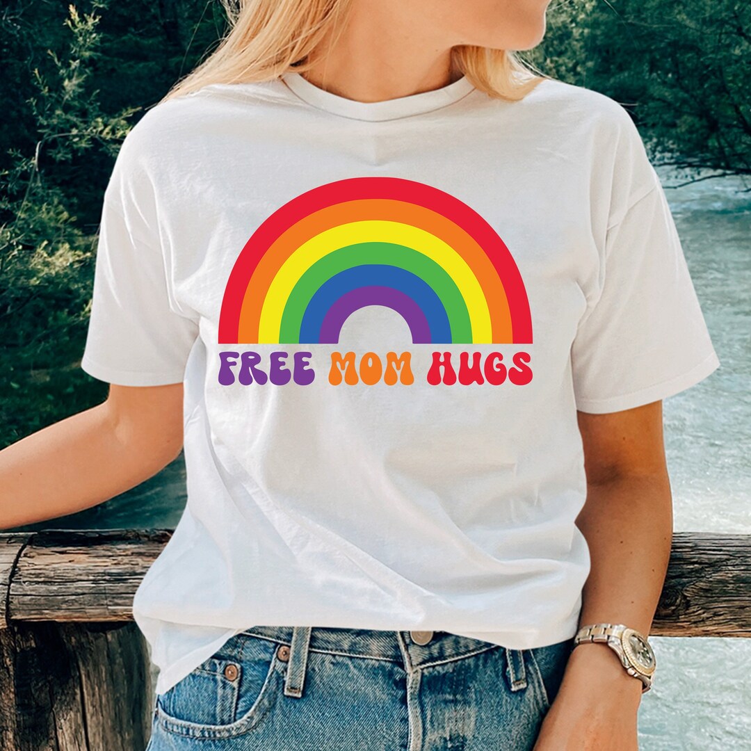 Free Mom Hugs Shirt, Rainbow Mom Shirt, Pride Month Tshirt, Pride ...
