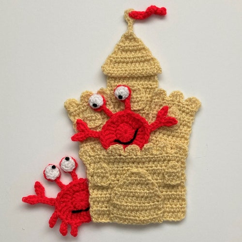 Sandcastle Crabs Crochet Applique Pattern Instant Pdf Download - Etsy UK