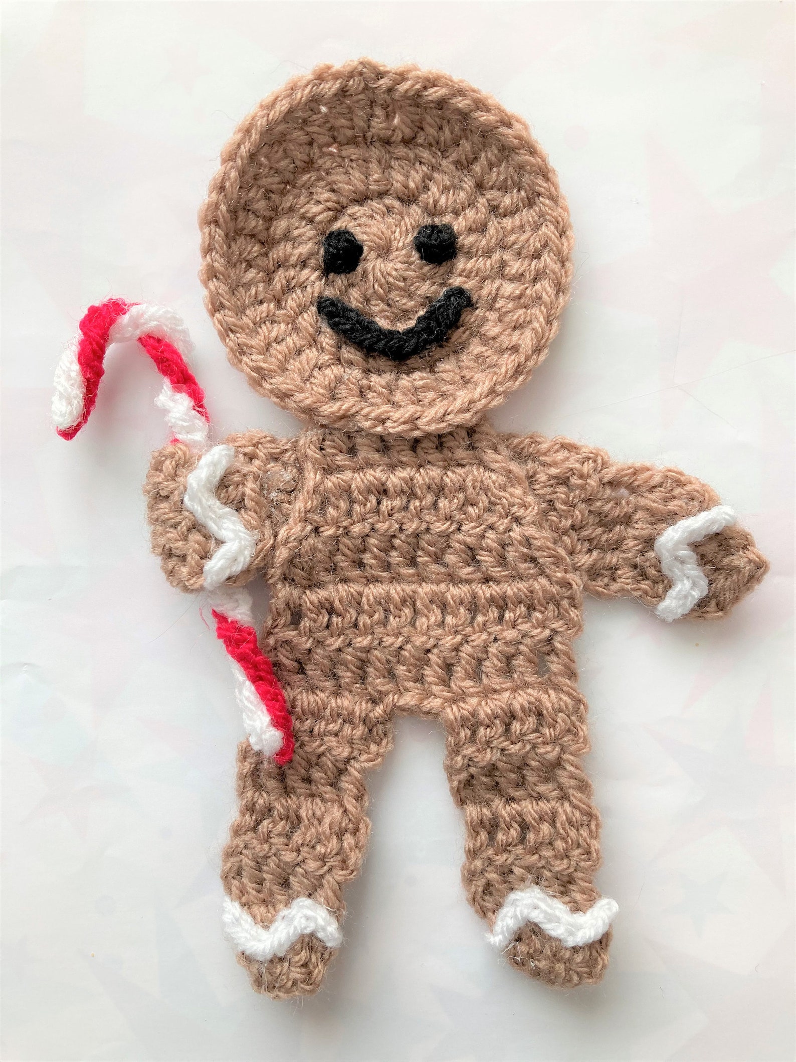 Gingerbread Man Crochet Applique Pattern - Etsy UK