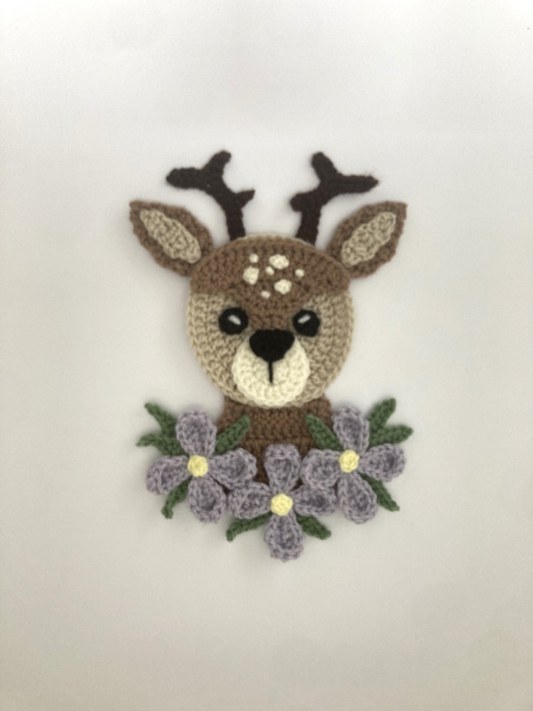 Floral Deer Head Crochet Applique Pattern Instant Pdf Download - Etsy