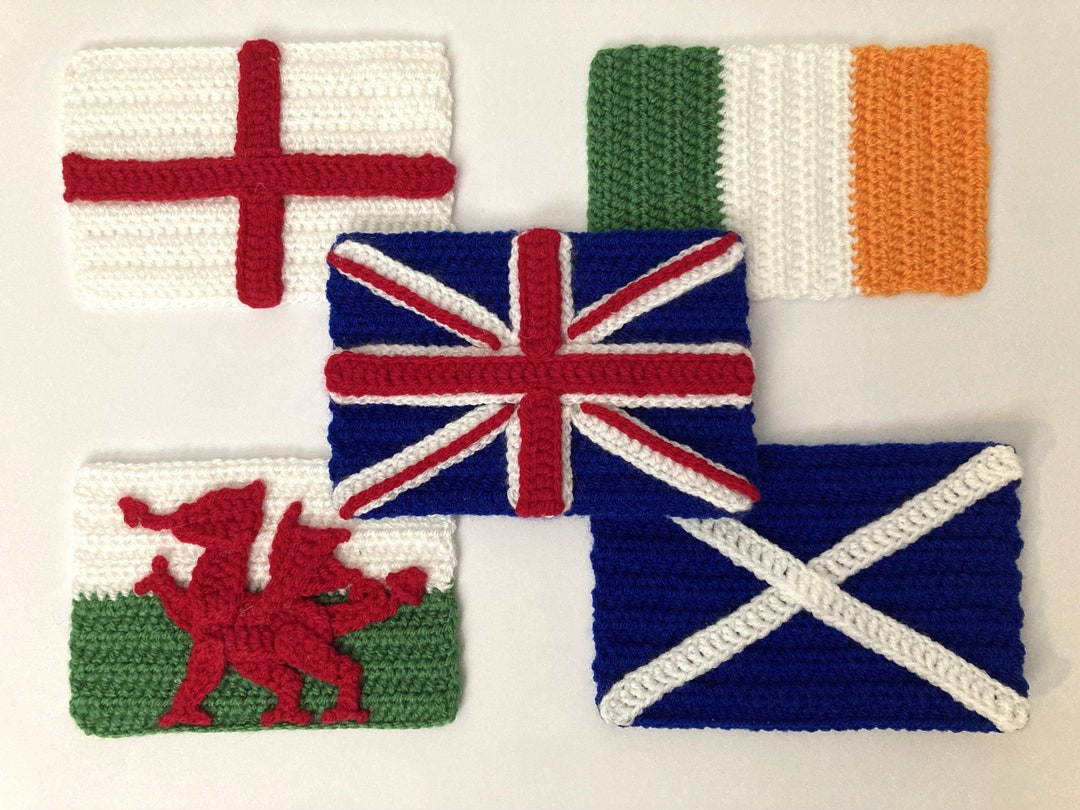 UK Flags Crochet Appliques Pattern Instant Pdf Download - Etsy