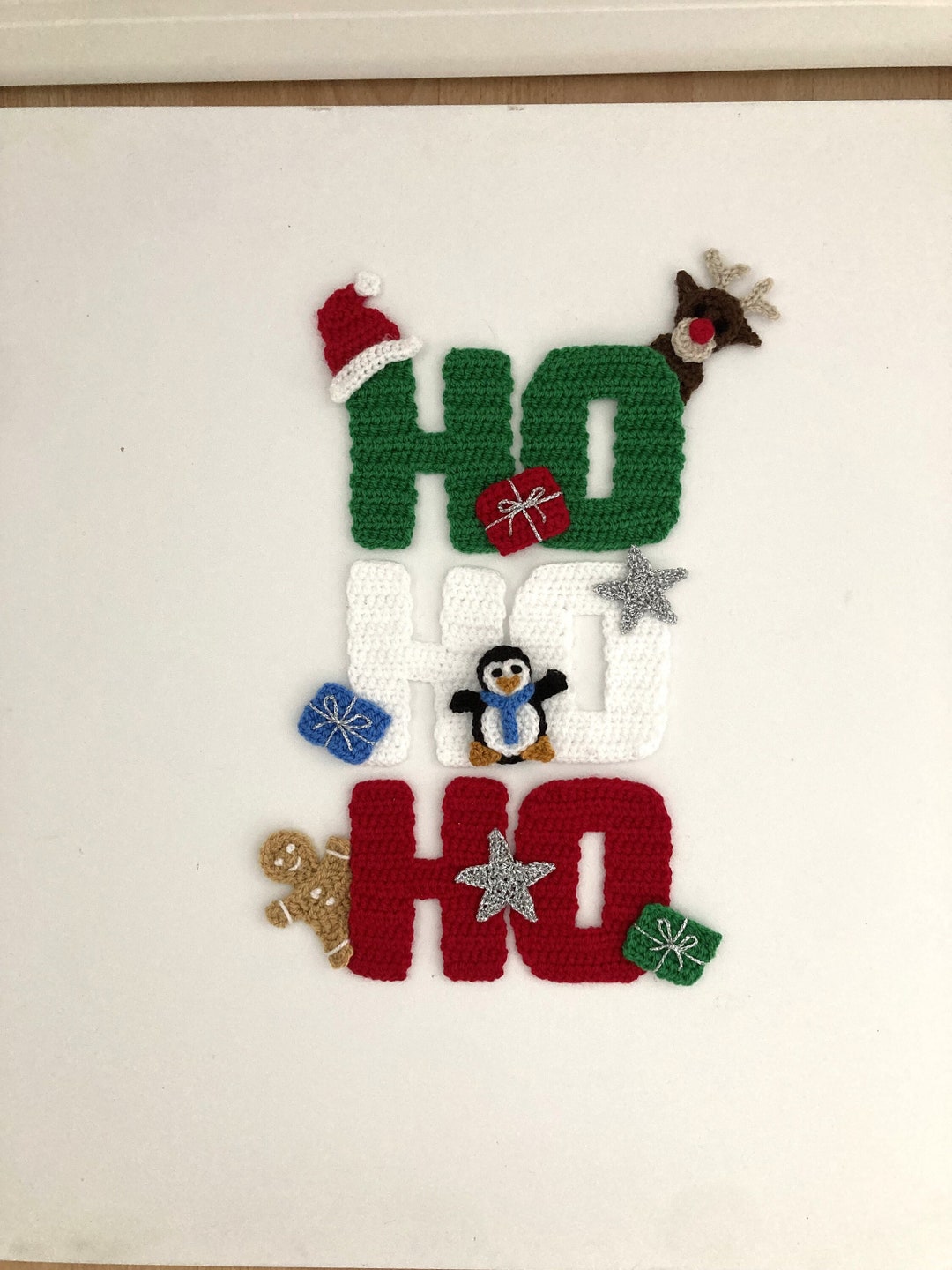 HO HO HO Crochet Applique Pattern Instant Pdf Download - Etsy