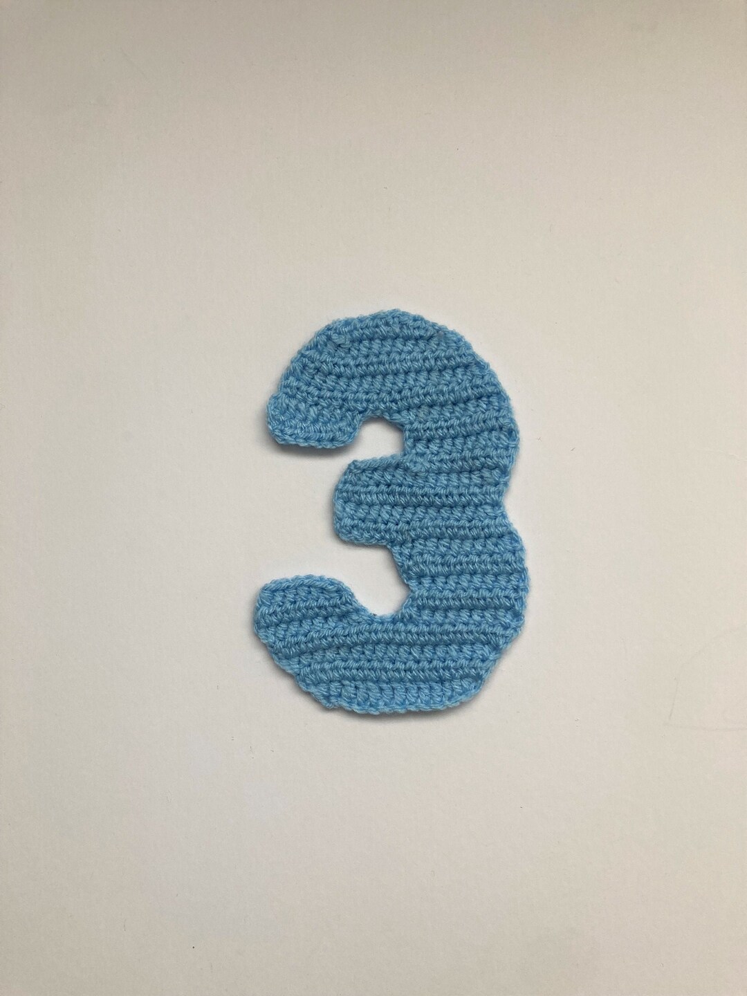 Large Number 3 Crochet Applique Pattern Instant Pdf Download - Etsy