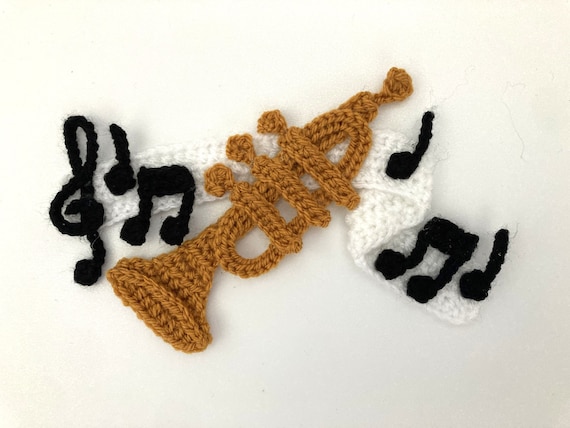 Trumpet Crochet Applique Pattern Instant Pdf Download - Etsy