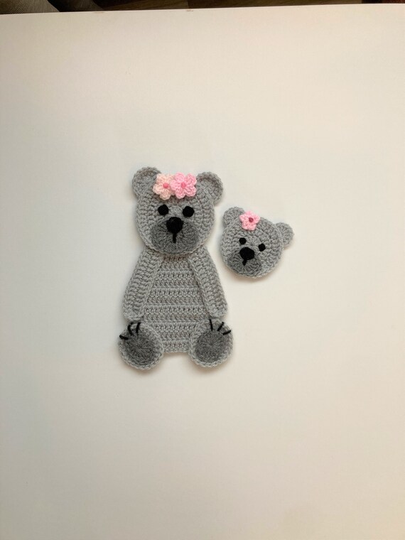 Bear Set Crochet Applique Pattern Instant Pdf Download - Etsy