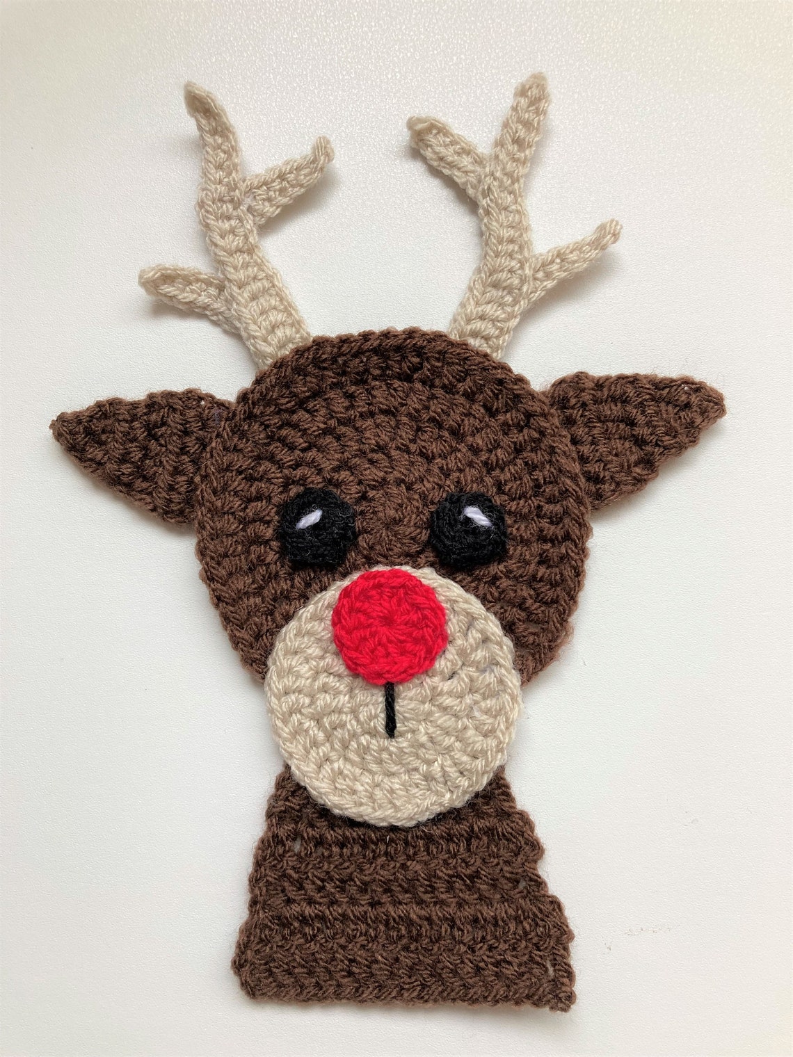 Rudolph Head Crochet Applique Pattern Instant Pdf Download | Etsy