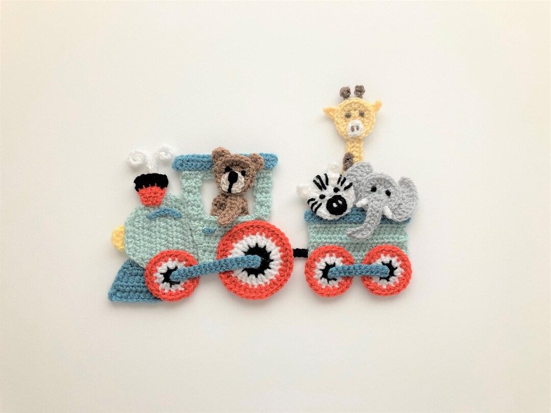 Animal Train Crochet Applique Pattern Instant Pdf Download - Etsy