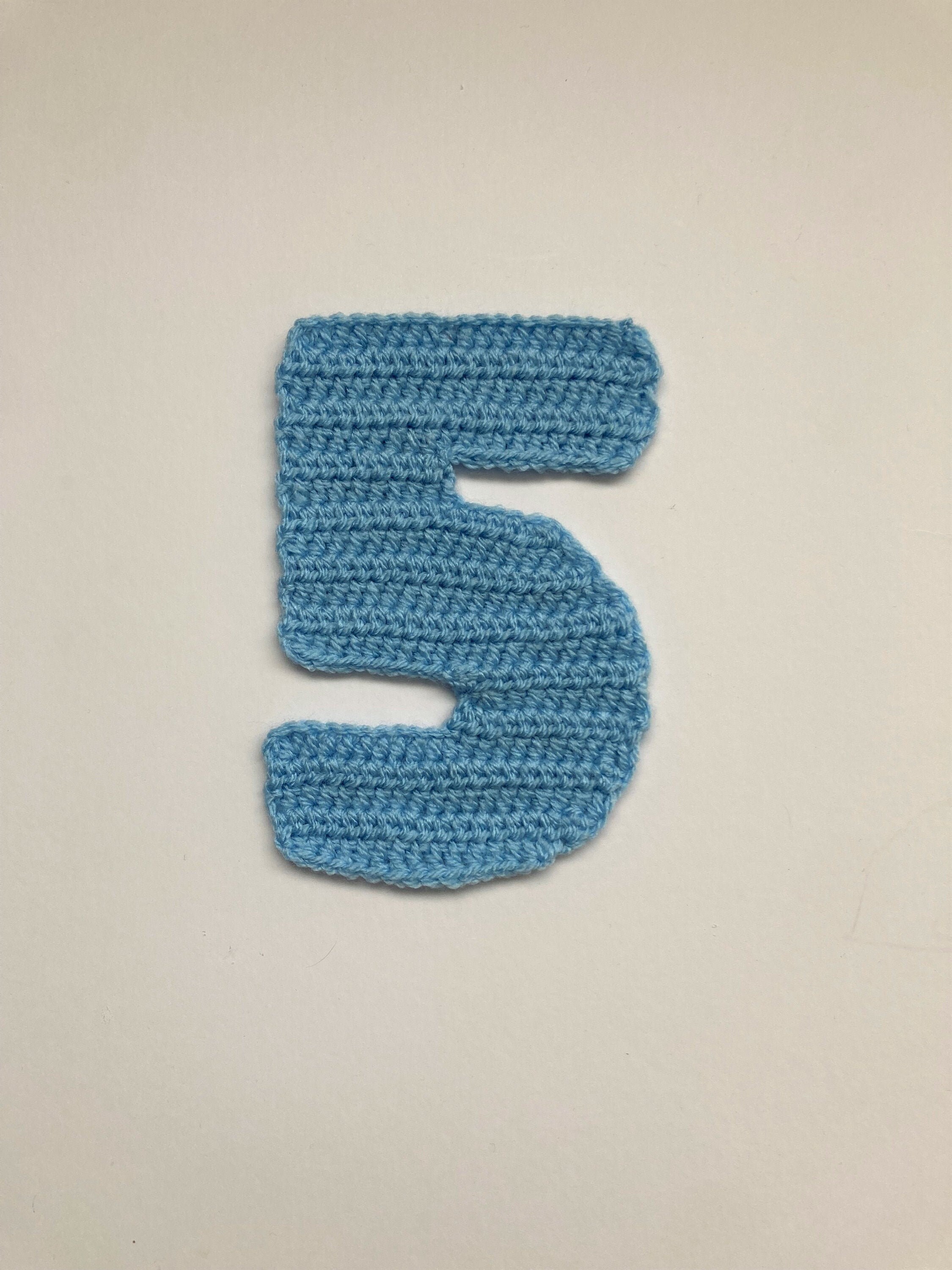 Large Number 5 Crochet Applique Pattern Instant Pdf Download - Etsy UK