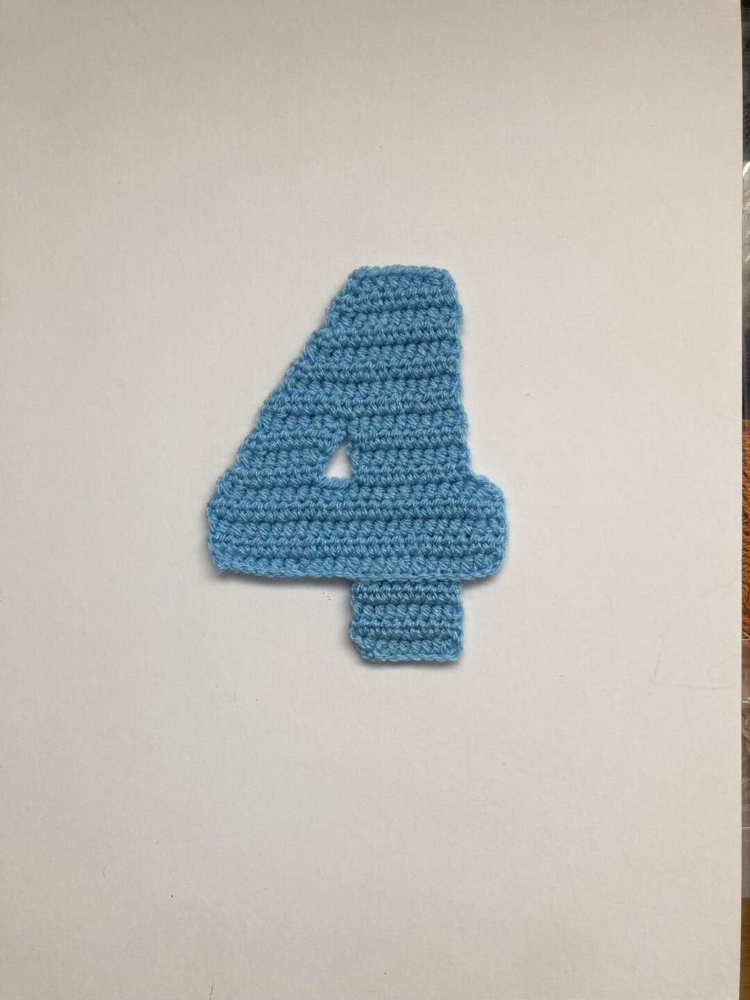 Large Number 4 Crochet Applique Pattern Instant Pdf Download - Etsy