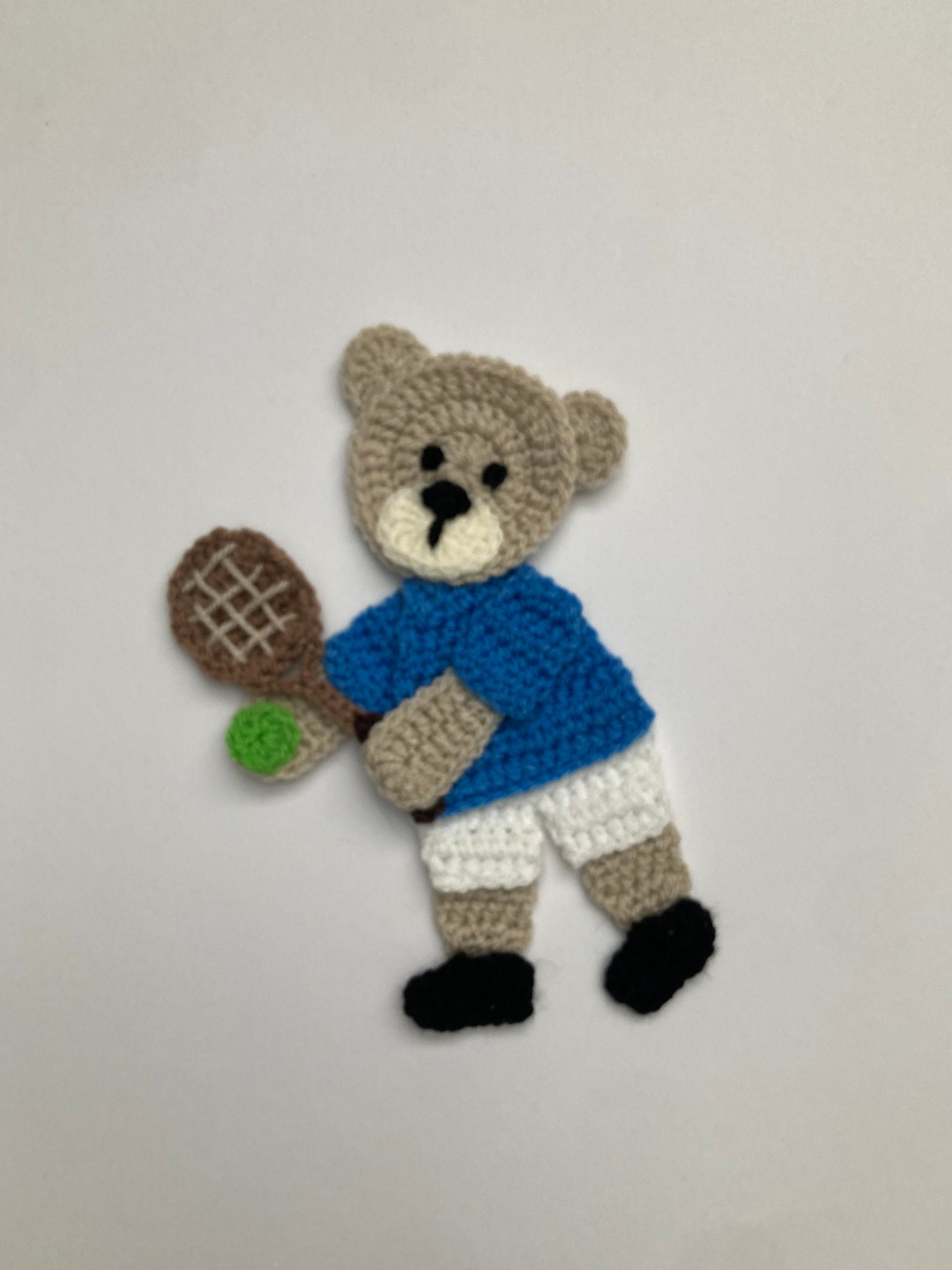 Tennis Bear Crochet Applique Pattern Instant Pdf Download - Etsy