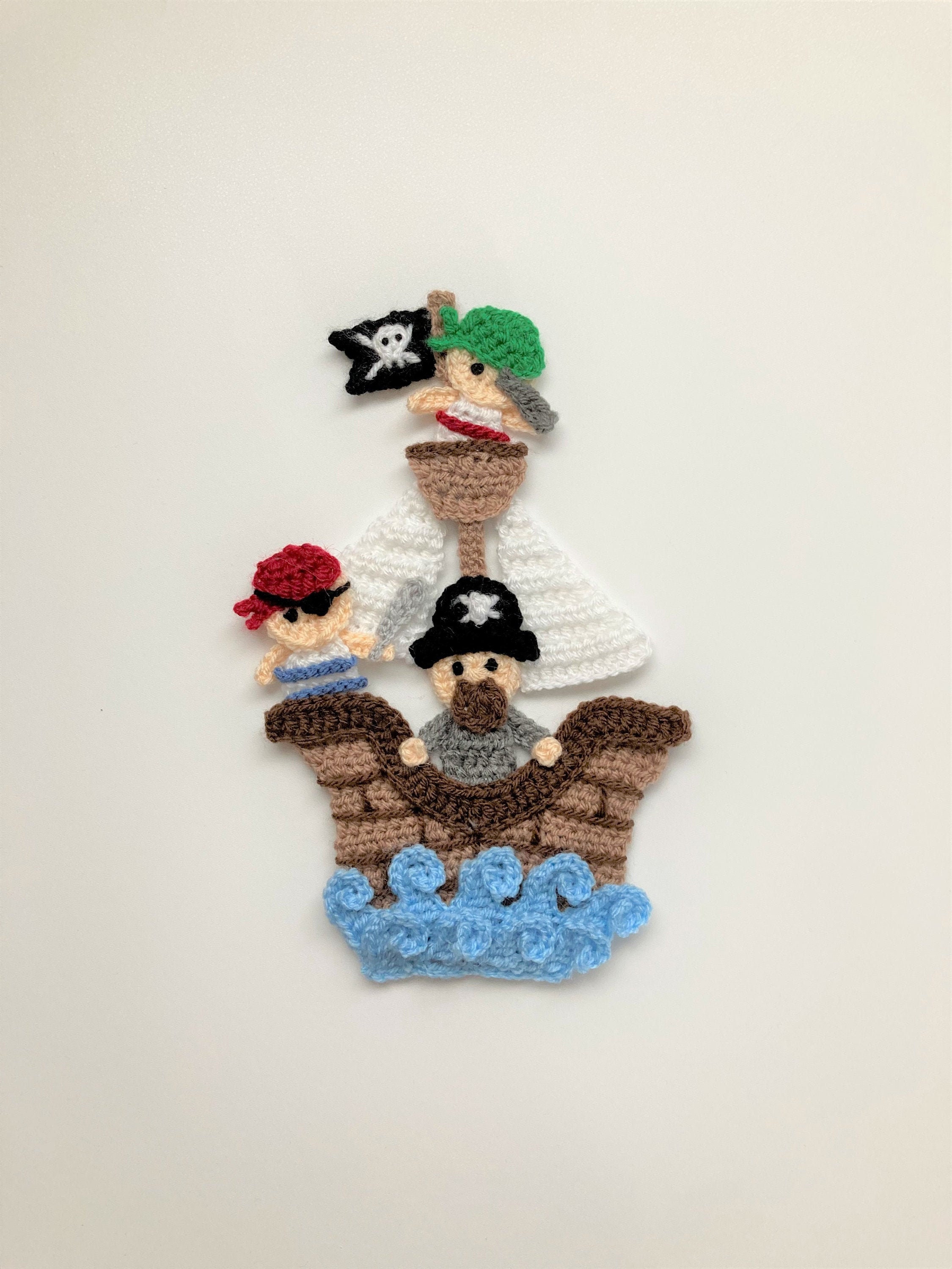 Pirate Ship Crochet Applique Pattern Instant Pdf Download - Etsy UK
