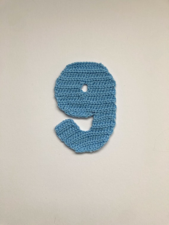 Large Number 9 Crochet Applique Pattern Instant Pdf Download | Etsy