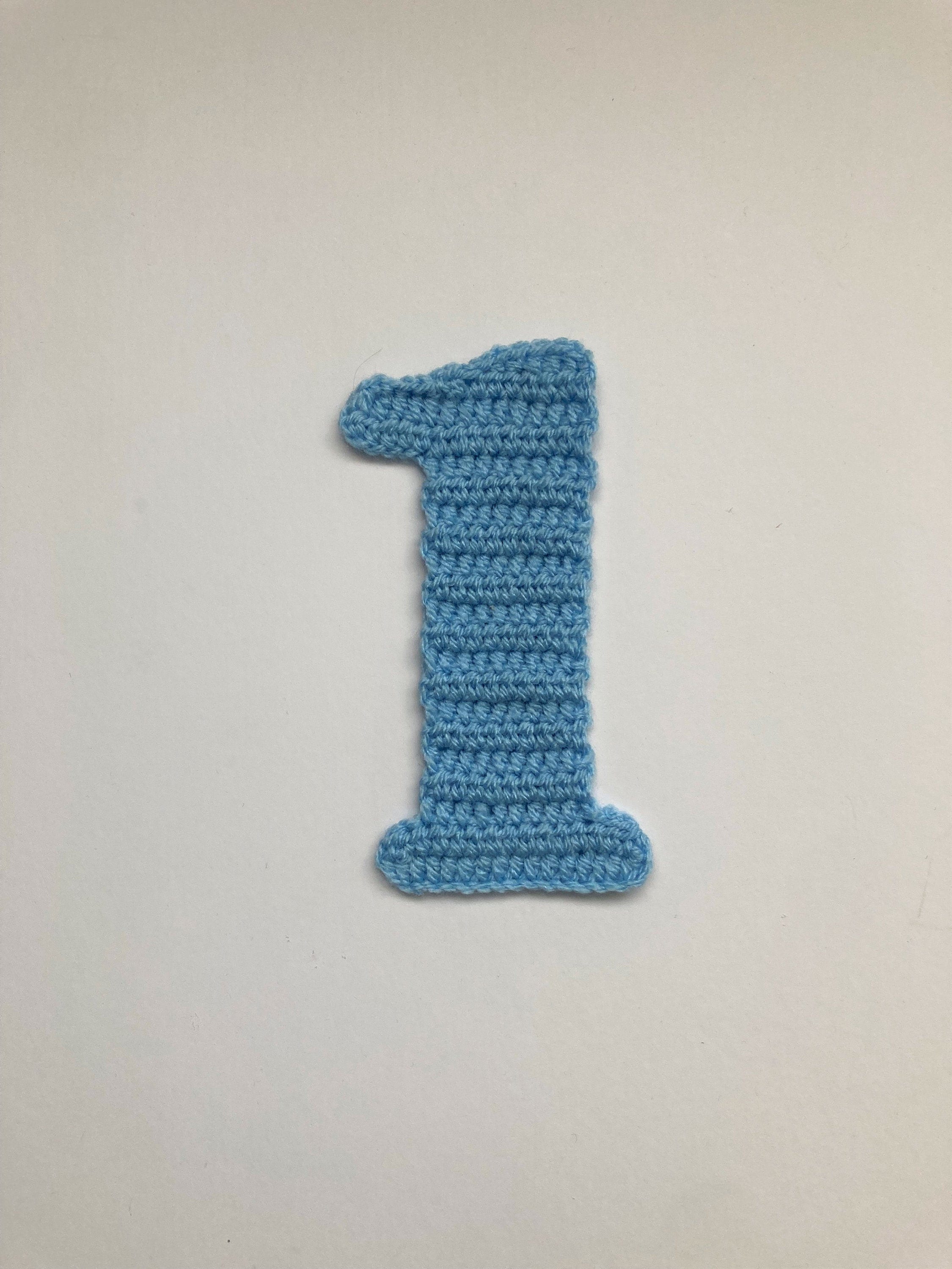 Large Number 1 Crochet Applique Pattern Instant Pdf Download - Etsy