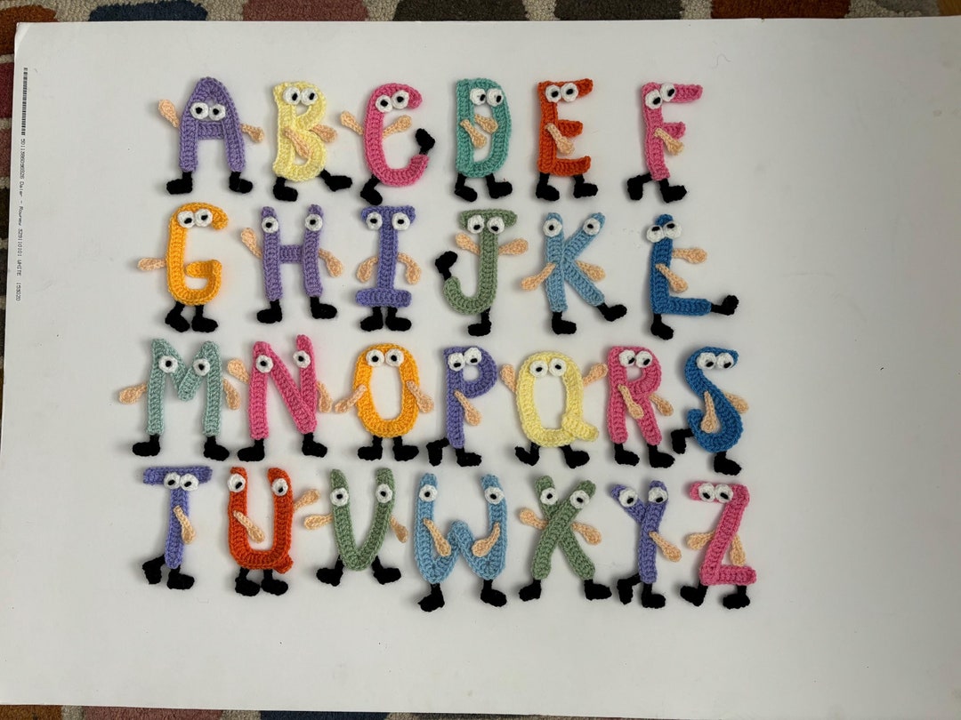 Alphabet Pals Crochet Applique Pattern Instant Pdf Download - Etsy