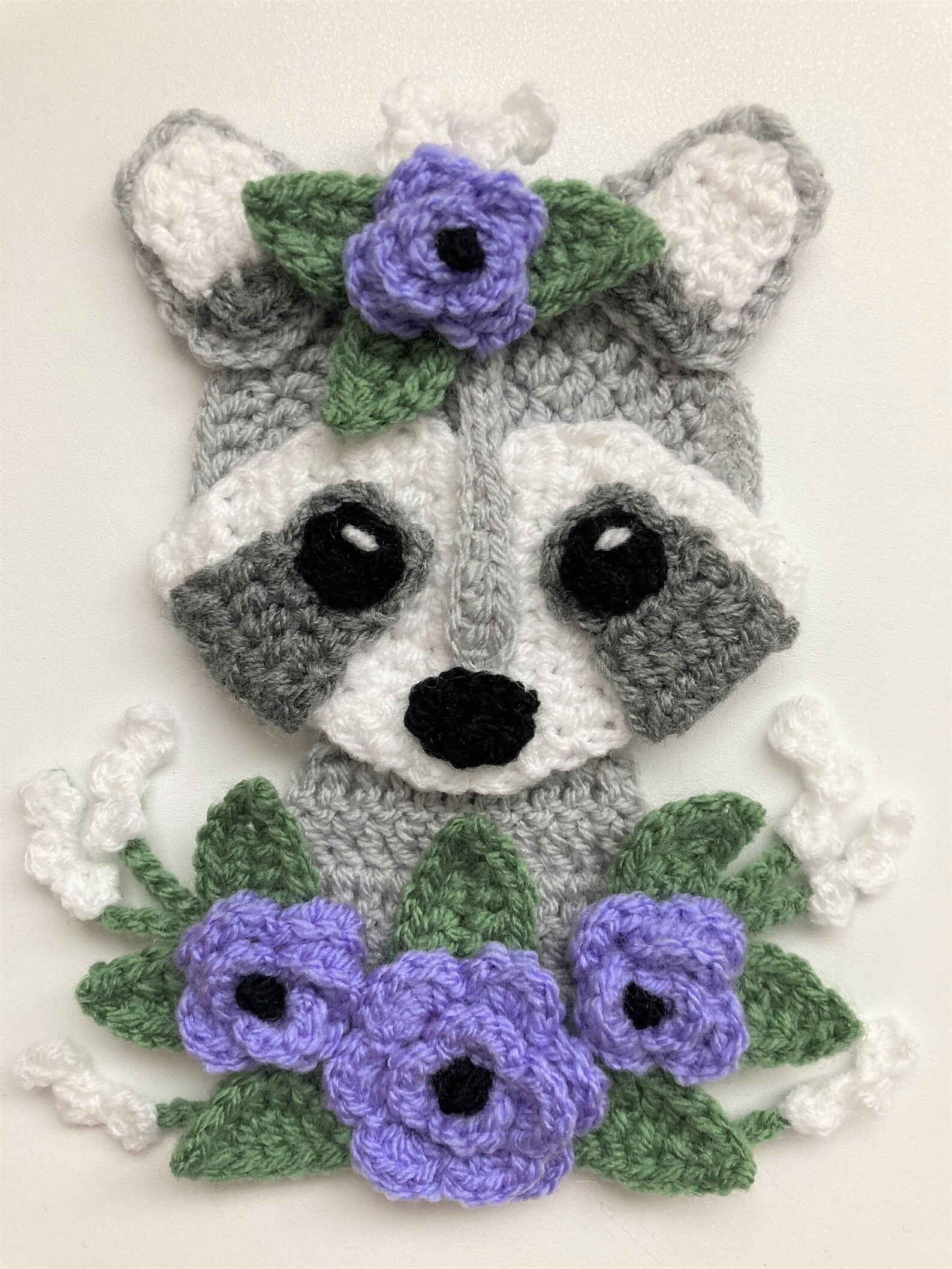 Racoon Head Crochet Applique Pattern Instant Pdf Download - Etsy UK