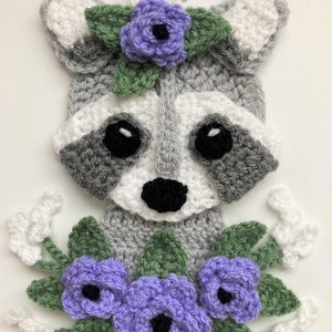 Racoon Head Crochet Applique Pattern Instant Pdf Download - Etsy